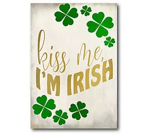 COURTSIDE MARKET Kiss Me I'm Irish 12x18 Canvas Wall Art - One-color