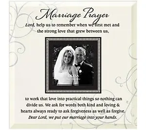 DEXSA COMPANY Dexsa Marriage Prayer Beveled Glass Photo Frame With Easel - One-color