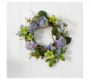 NEARLY NATURAL 20' Hydrangea Wreath By