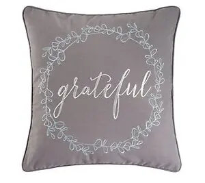 C&F HOME Grateful Wreath Embroidered Pillow - One-color
