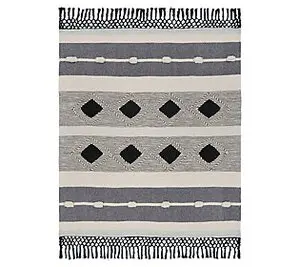 OX BAY TRADING CO. Ox Bay Trading Multicolored Modern Geometric Th Row Blanket - One-color