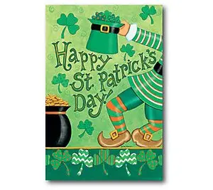 COURTSIDE MARKET Happy St. Patrick's Day 12x18 Canvas Wall Art - One-color