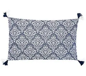 C&F HOME Lottie Indigo Woven Jacquard Pillow - One-color