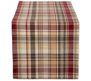 DESIGN IMPORTS Give Thanks Plaid Table Runner 1 4'x108 - One-color