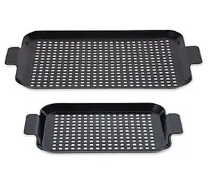 RSVP Set Of 2 Porcelain Coated Grill Toppers - One-color