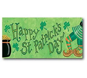COURTSIDE MARKET Happy St. Patrick's Day 12x24 Canvas Wall Art - One-color