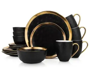 STONE + LAIN Florian 16-piece Porcelain Halo Di Nnerware Set - One-color