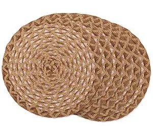 DESIGN IMPORTS Set Of 6 Natural Dahlia Round Placemats - One-color