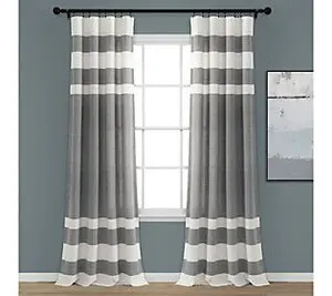 LUSH DECOR Cape Cod Stripe Cotton 40' X 84' Window Panels - One-color