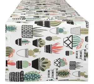 DESIGN IMPORTS 14' X 72' Urban Oasis Cactus Tab Le Runner