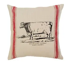 C&F HOME Cow Feed Sack Pillow - One-color