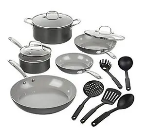 GRANITESTONE Pro 13pc Hard Anodized Cookware Se T With Utensil - One-color