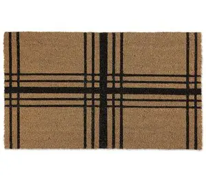 DESIGN IMPORTS Black Farmhouse Plaid Doormat - One-color