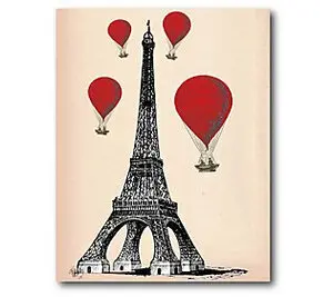 COURTSIDE MARKET Eiffel Tower And Air Balloons 16x20 Canvas - One-color