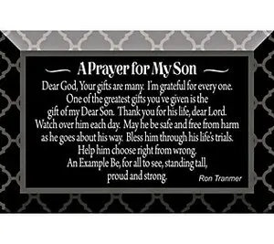 DEXSA COMPANY Dexsa Prayer For My Son Glass Plaque With Easel 6'x4 - One-color