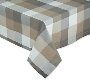 DESIGN IMPORTS 60x84' Tri Color Check Tableclot H - One-color