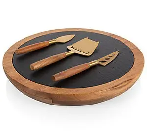 TOSCANA Acacia And Slate Serving Board With Che Ese Tools - One-color