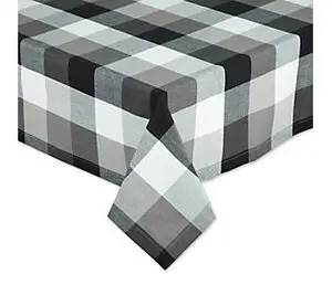DESIGN IMPORTS 60x104' Tri Color Check Tableclo Th - One-color