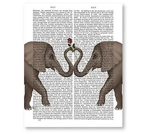 COURTSIDE MARKET Elephants Heart And Rose 16x20 Canvas - One-color