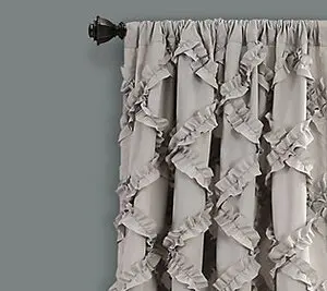 LUSH DECOR Ruffle Diamond 54' X 95' Window Anels