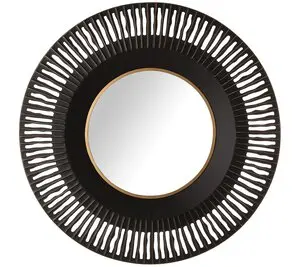 GLITZHOME Ornamental Wavy Artisan Round Wall Mi Rror - One-color