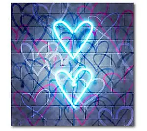 COURTSIDE MARKET Neon Heart I 16 X 16 Canvas Wa Ll Art - One-color