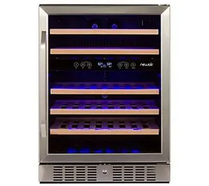 NEWAIR Wine Cooler Builtin Dual Zone 46 Bottle Tainless Steel - Silver