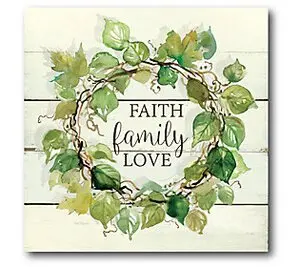 COURTSIDE MARKET Faith, Family, Love 16x16 Canv As Wall Art - One-color
