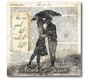COURTSIDE MARKET Romance In The Rain Ii 16x16 C Anvas Wall Art - One-color