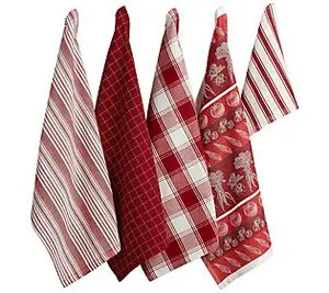 DESIGN IMPORTS 5-piece Kitchen Towel & Dishclot H Set - One-color