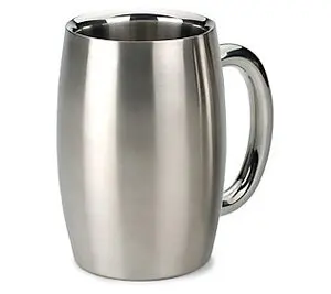 RSVP Stainless Steel Double Wall Beer Mug - Silver