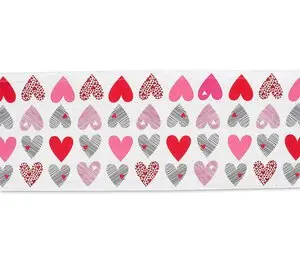 DESIGN IMPORTS 14' X 108' Hearts Collage Print Ble Runner