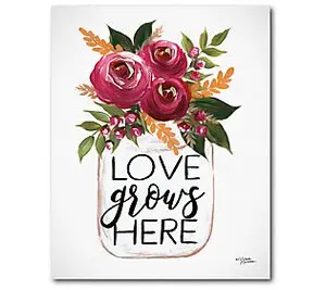 COURTSIDE MARKET Love Grows Here 11 X 14 Canvas Wall Art - One-color