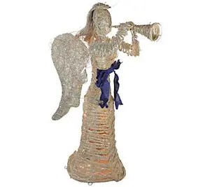 NORTHLIGHT Dusted Angel With Horn Christmas Yar D Decoration - One-color