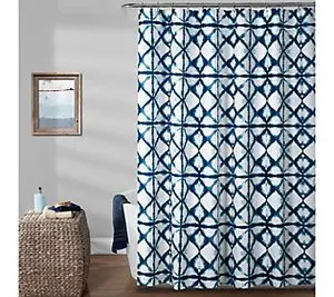 LUSH DECOR Geo Shibori 72' X 72' Shower Curtain Lush De Cor - One-color