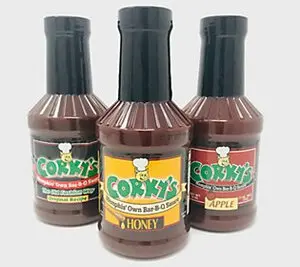 CORKY'S Set Of 18-oz Original, Honey & Appl E Bbq Sauces - One-color