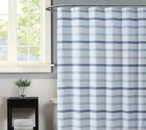 TRULY SOFT Waffle Stripe 72' Square Shower Curt Ain - One-color