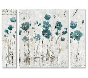 LAVISH HOME Lisa Audit Abstract Balance Vi Blue 3-piece Print - One-color