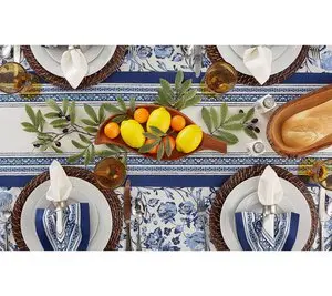 DESIGN IMPORTS Porto Stripe Print Table Runner X 72