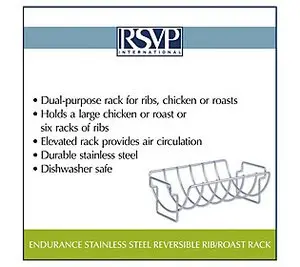 RSVP Stainless Steel Reversible Rib/roast Rack