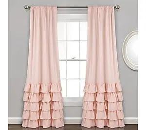 LUSH DECOR Allison Ruffle 40'x95' Set Of Window Panels By - One-color