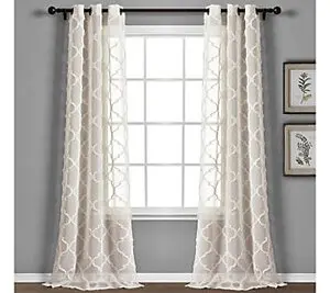 LUSH DECOR Avon Trellis Grommet Sheer 38'x84' Window Pa Nels - One-color