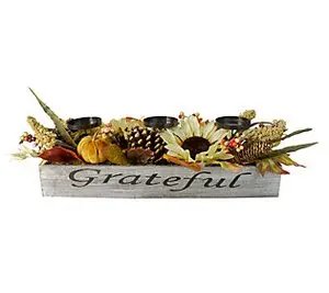 NORTHLIGHT Harvest Flower Candleholder In 'grat Eful' Box - One-color