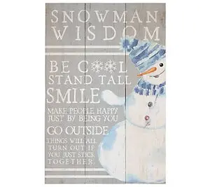 SINCERE SURROUNDINGS Snowman Wisdom Wall Art - One-color