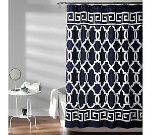 LUSH DECOR Maze Border 72' X 72' Shower Curtain Lush De Cor - One-color