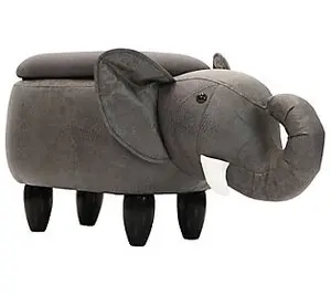 HANOVER Critter Sitters 15' Seat Height Gray Elephant S Torage Ottoman - One-color