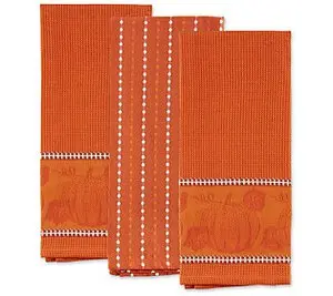 DESIGN IMPORTS Set Of 3 Harvest Kitchen Towels - One-color