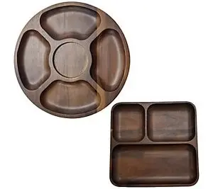BERGHOFF Acacia Wood 2-piece Tray Set - One-color