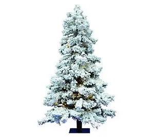 VICKERMAN 5' X 31' Flocked Spruce Tree Dura-lit Vicker - One-color