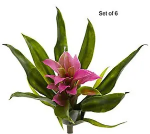 NEARLY NATURAL 10' Bromeliad Flower Set Of 6 By - One-color